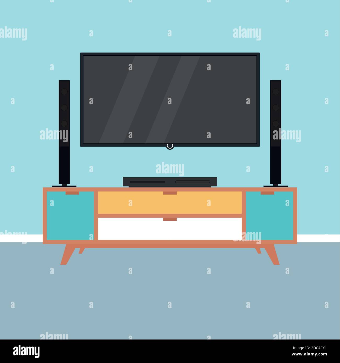 Home theater image. home entertainment - Vector illustration Stock ...