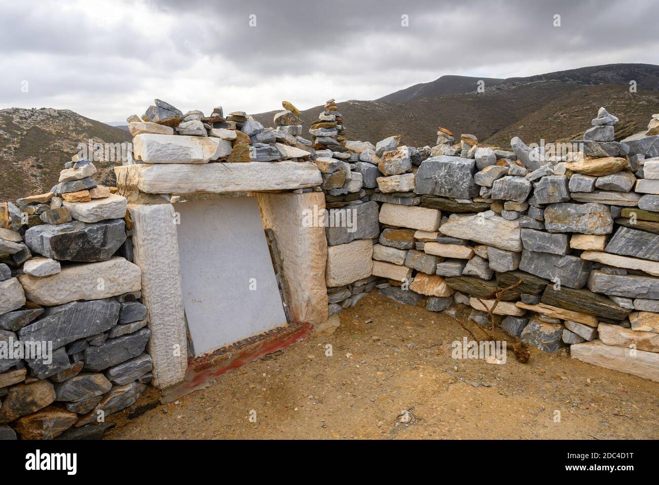 Ios, Greece - September 20, 2020: Tomb of the poet Homer, an ...