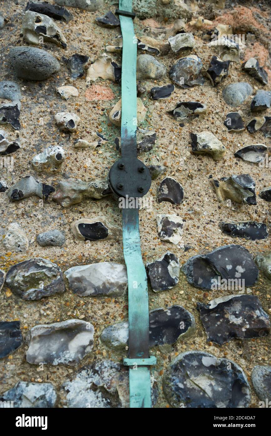 Lightning rod / lightning conductor copper metal band protecting the ...