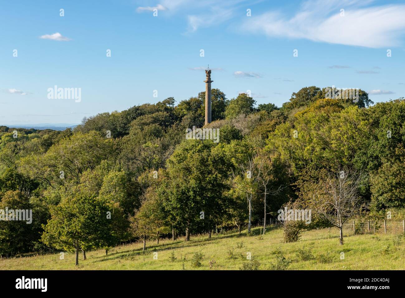 Landscape photo of the Admiral Hood Monument on the Polden Way footpath ...