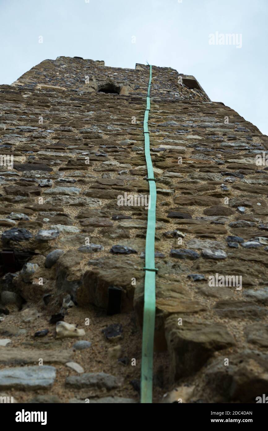 Lightning rod / lightning conductor copper metal band protecting the ...