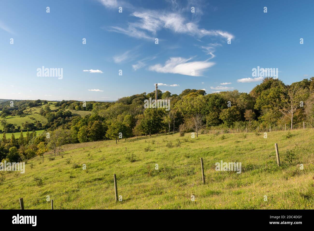 Landscape photo of the Admiral Hood Monument on the Polden Way footpath ...