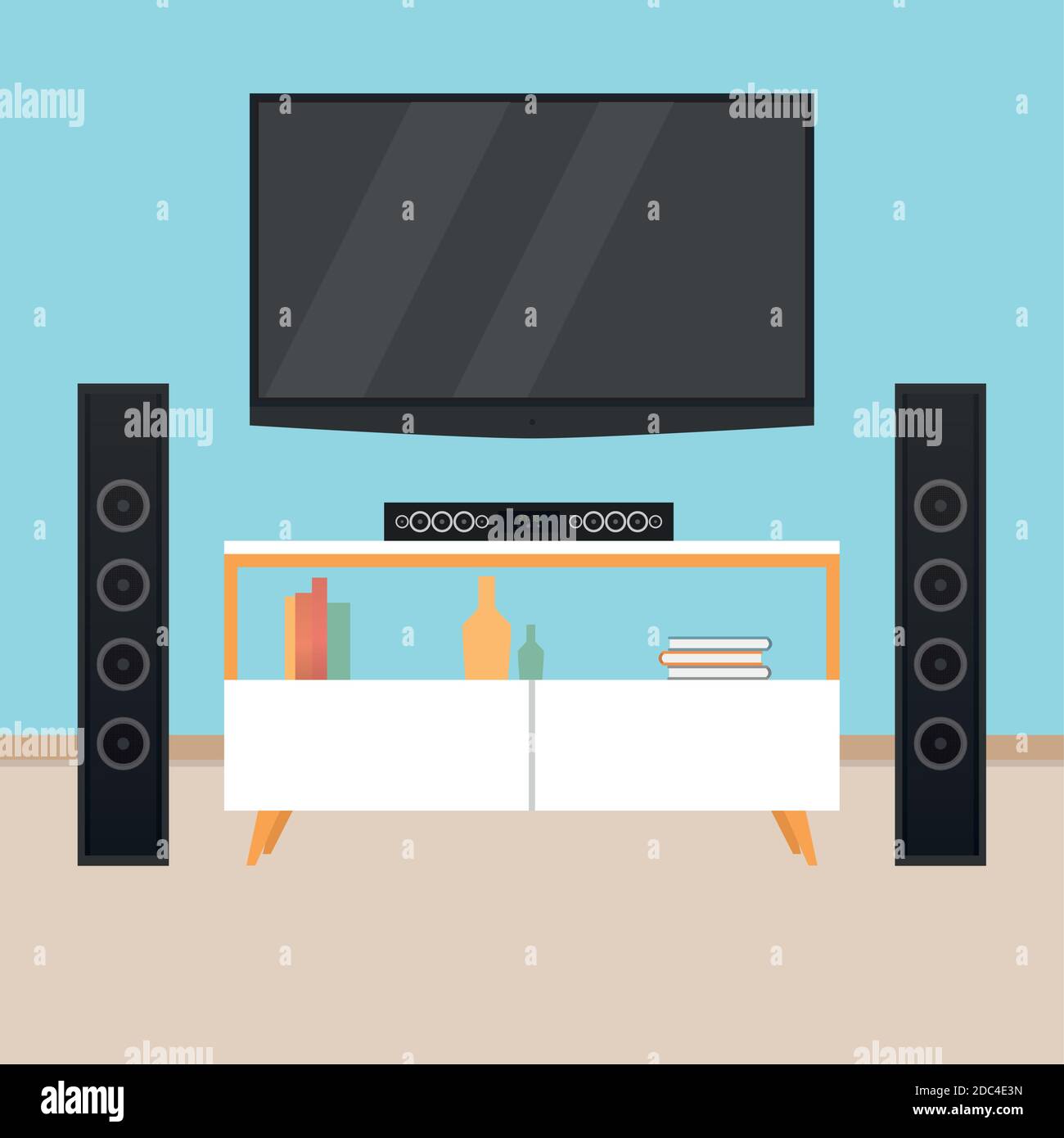 Luxury home movie theater screen Stock Vector Images - Alamy