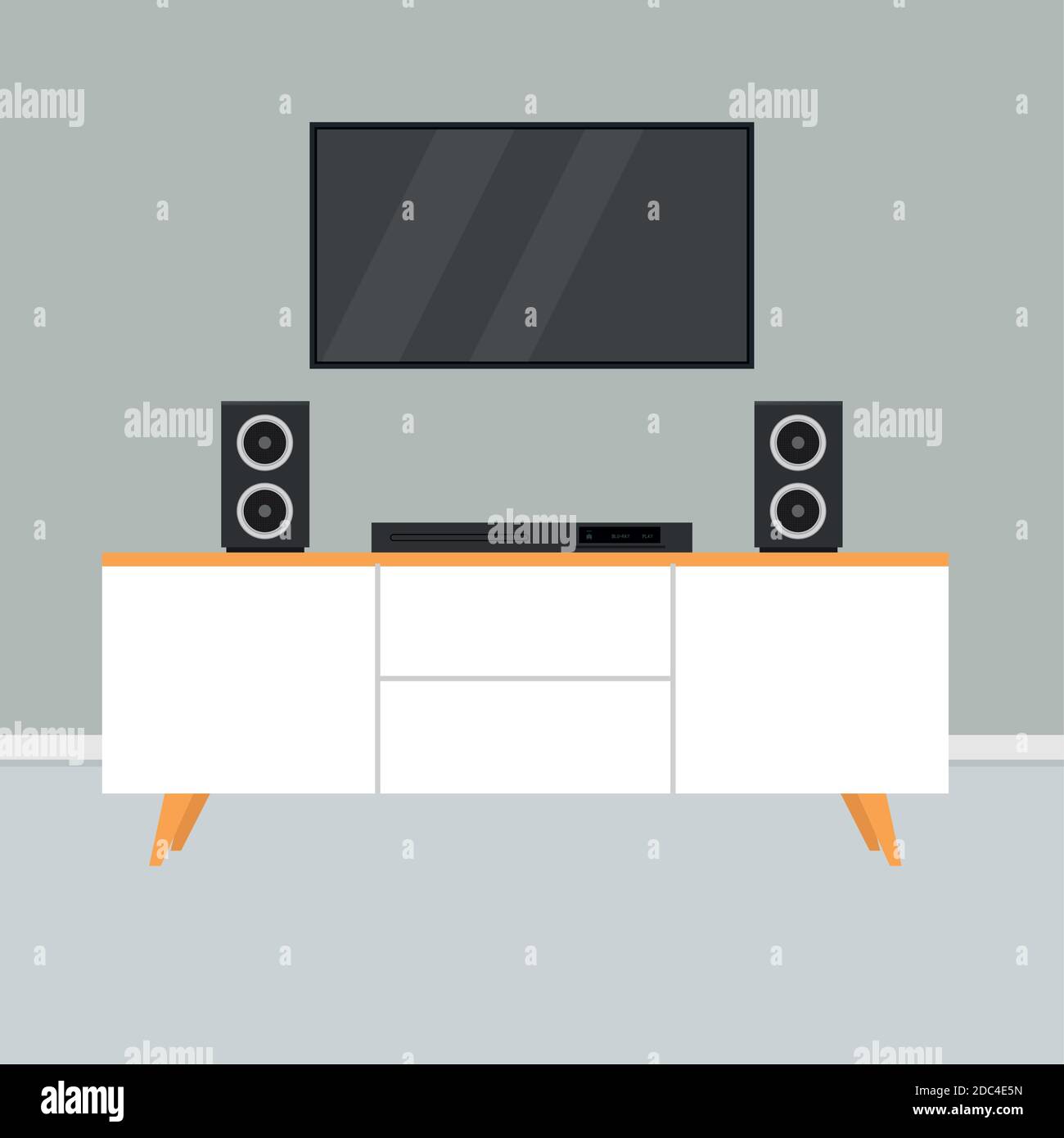 Luxury home movie theater screen Stock Vector Images - Alamy