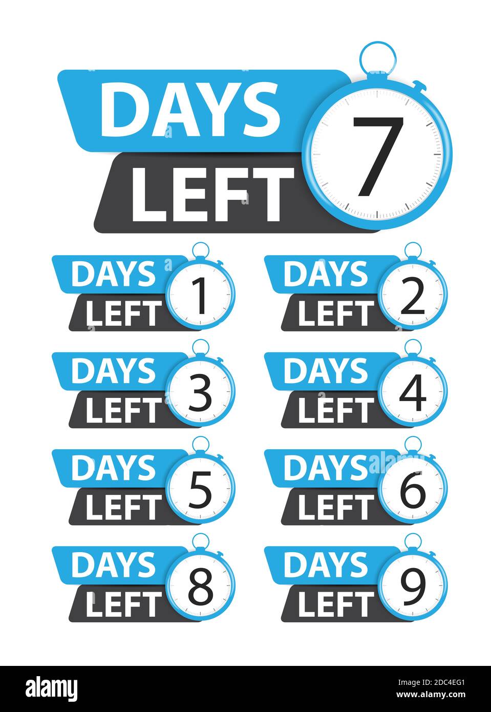 Offer sale business sign with Days left collection set. illustration ...