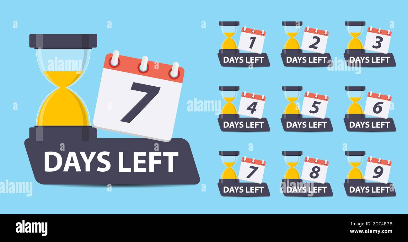 Offer sale business sign with Days left collection set. illustration ...