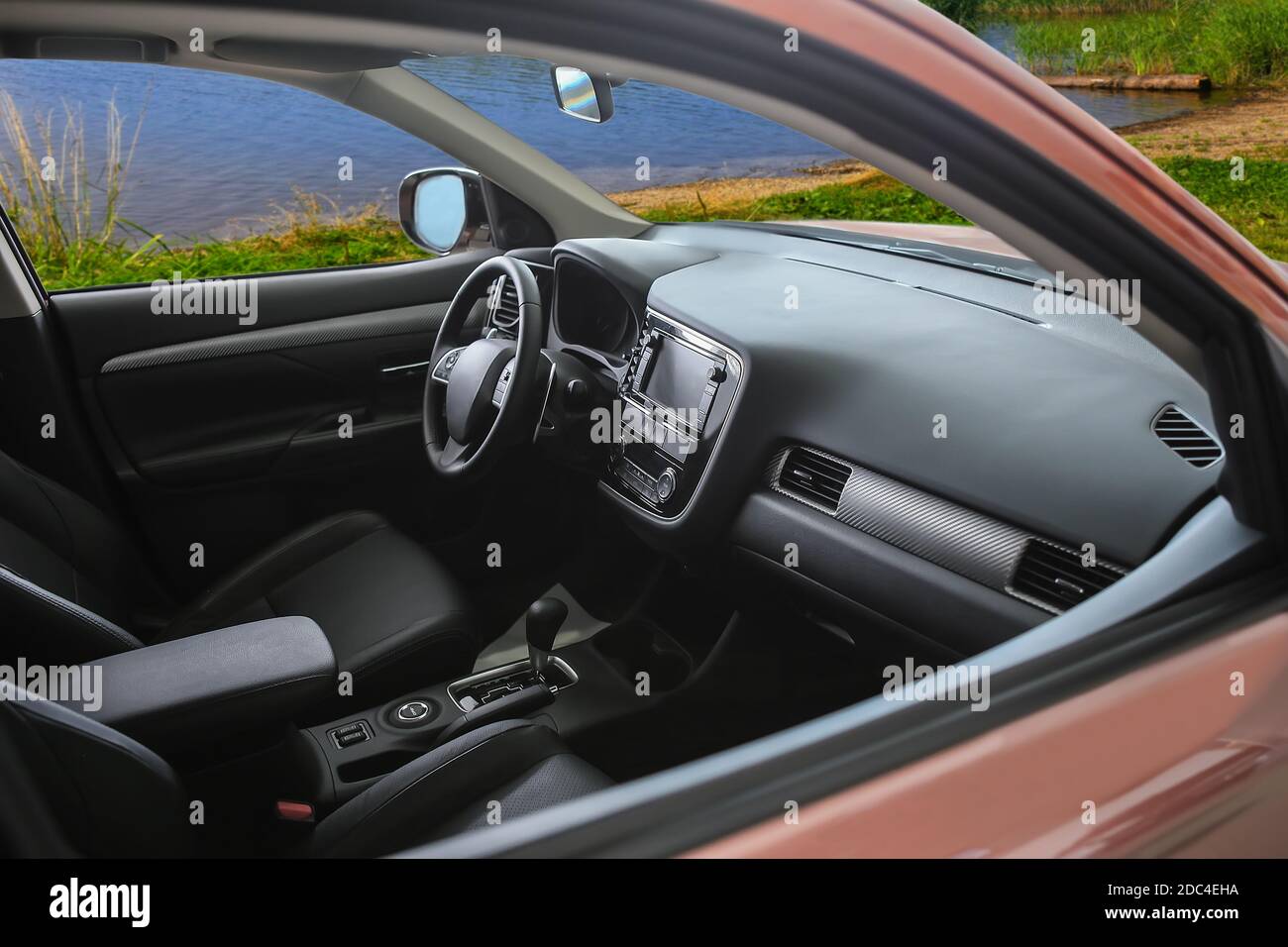 Interior cars on the lake in the summer Stock Photo - Alamy