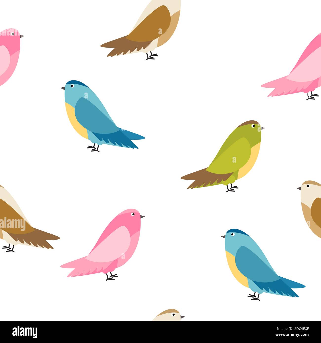 Abstract Bird Seamless Pattern Background Illustration Stock Photo - Alamy