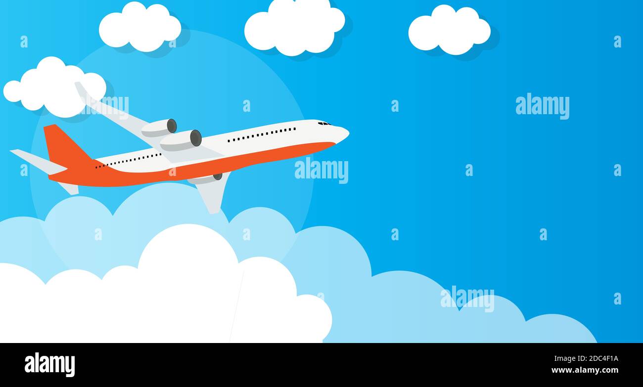 Flying airplane express delivery shipping concept. Illustration Stock ...