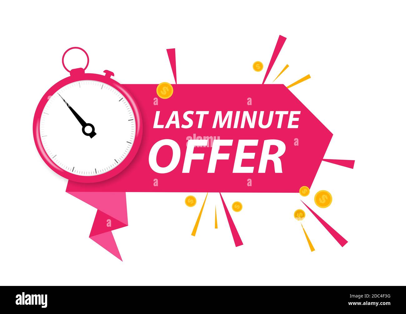 Offer sale business sign with Last Minute Offer Promotion. illustration ...