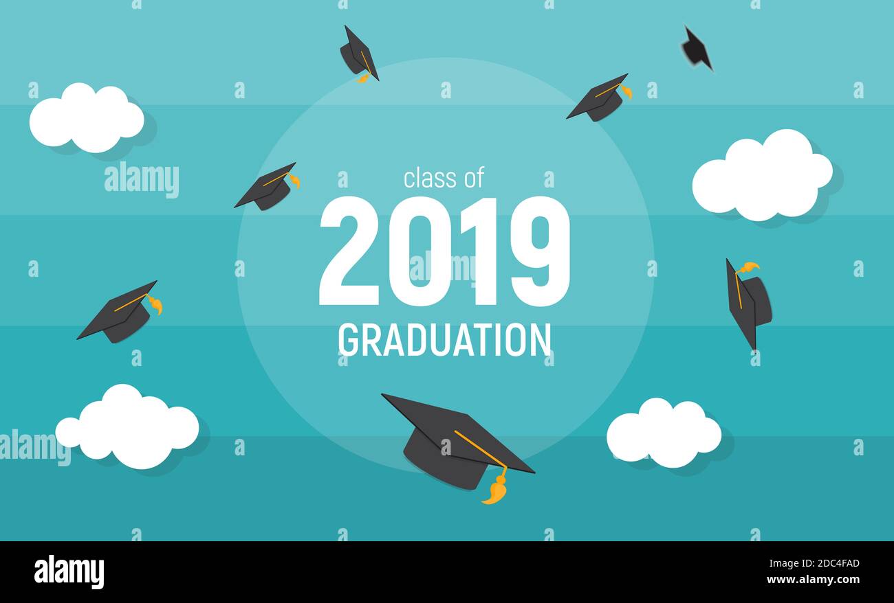 Class of 2019 Graduarion Education Background. Illustration Stock Photo ...