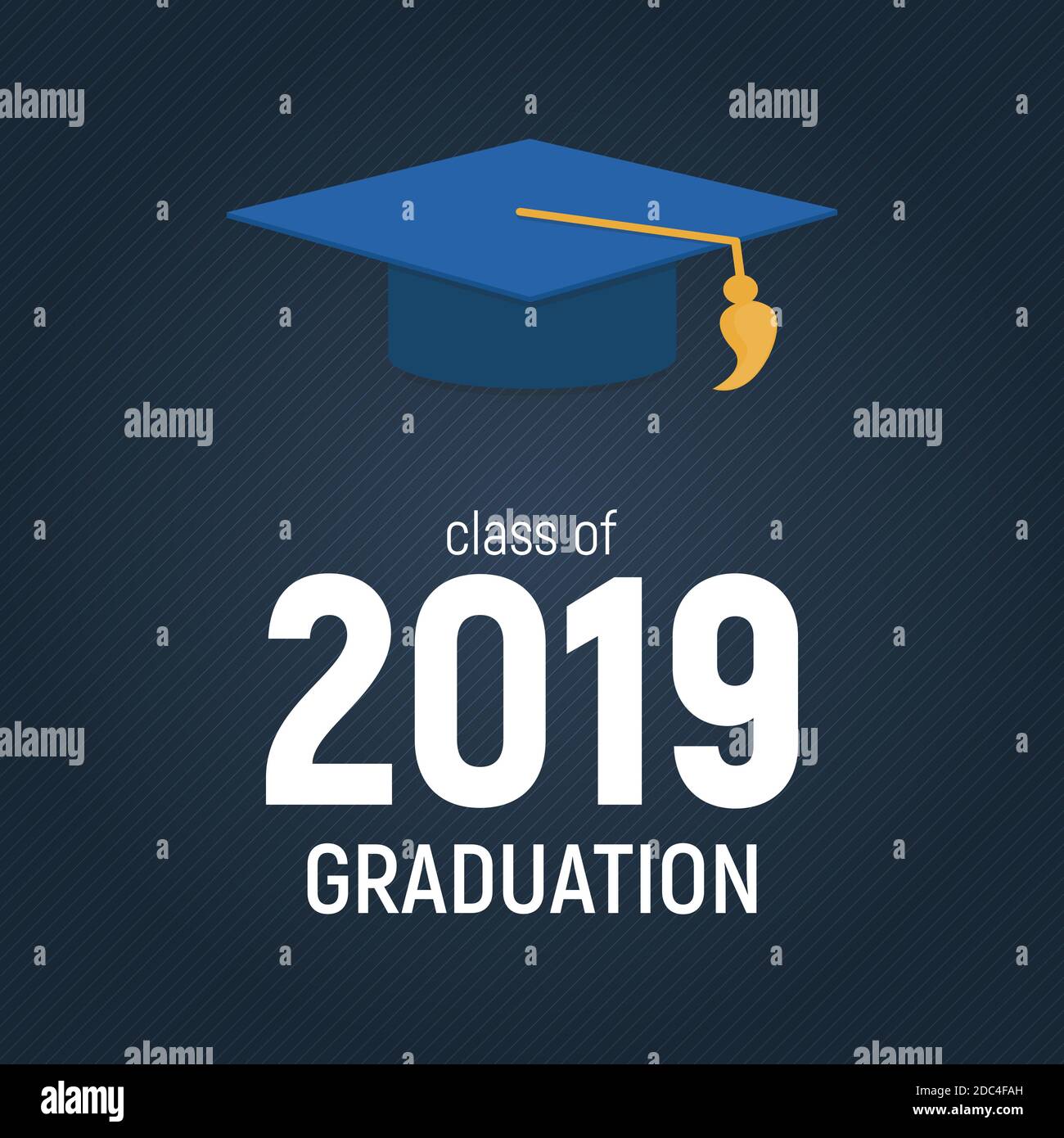 Class of 2019 Graduarion Education Background. Illustration Stock Photo ...