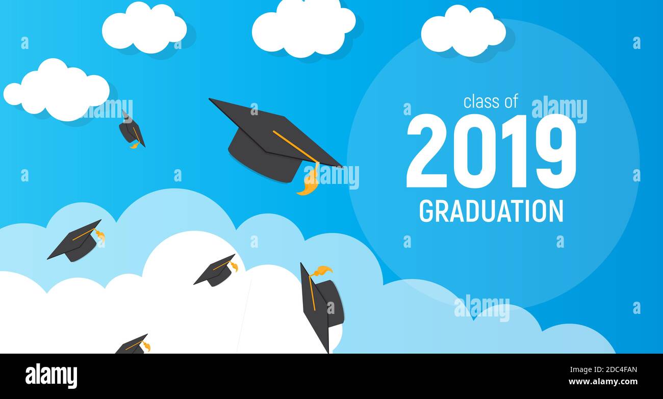 Class of 2019 Graduarion Education Background. Illustration Stock Photo ...