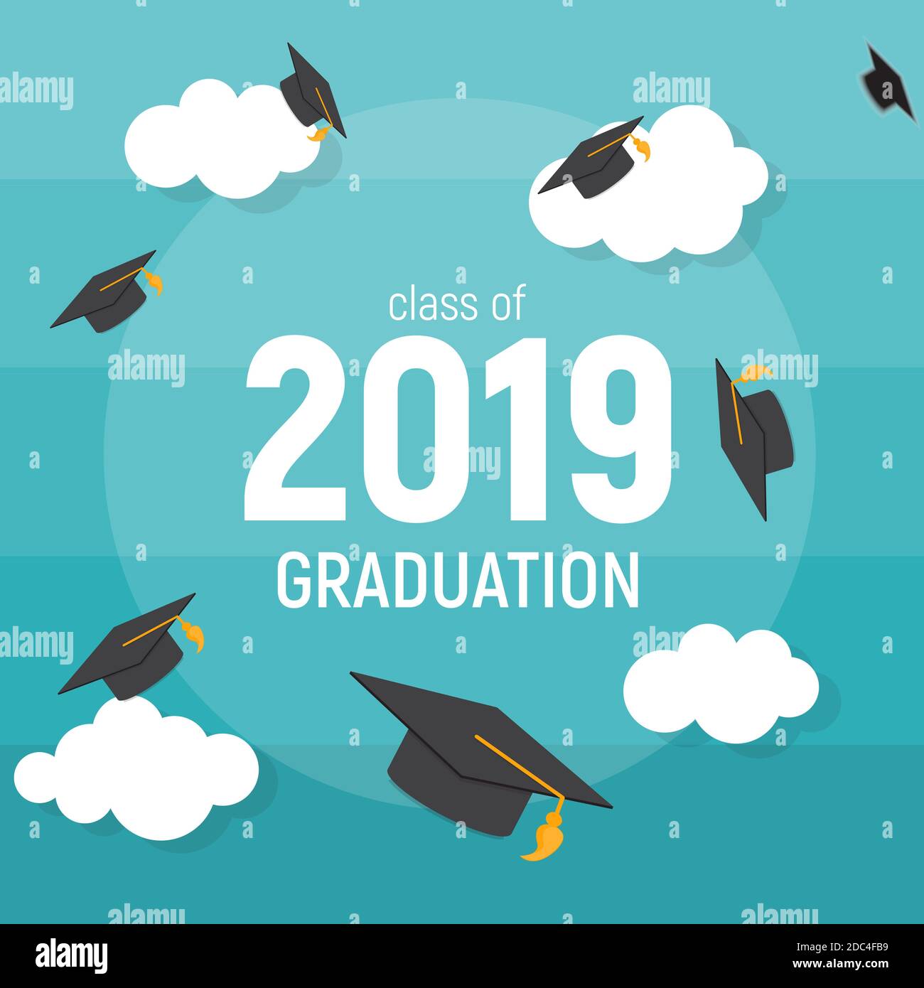 Class of 2019 Graduarion Education Background. Illustration Stock Photo ...