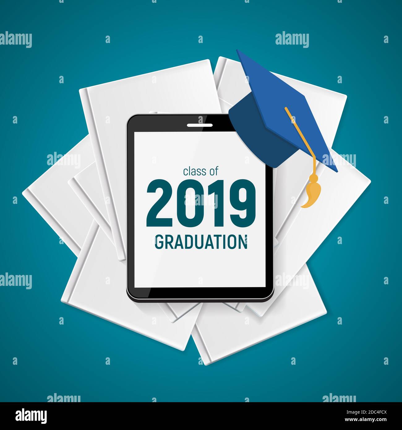 Class of 2019 Graduarion Education Background. Illustration Stock Photo ...
