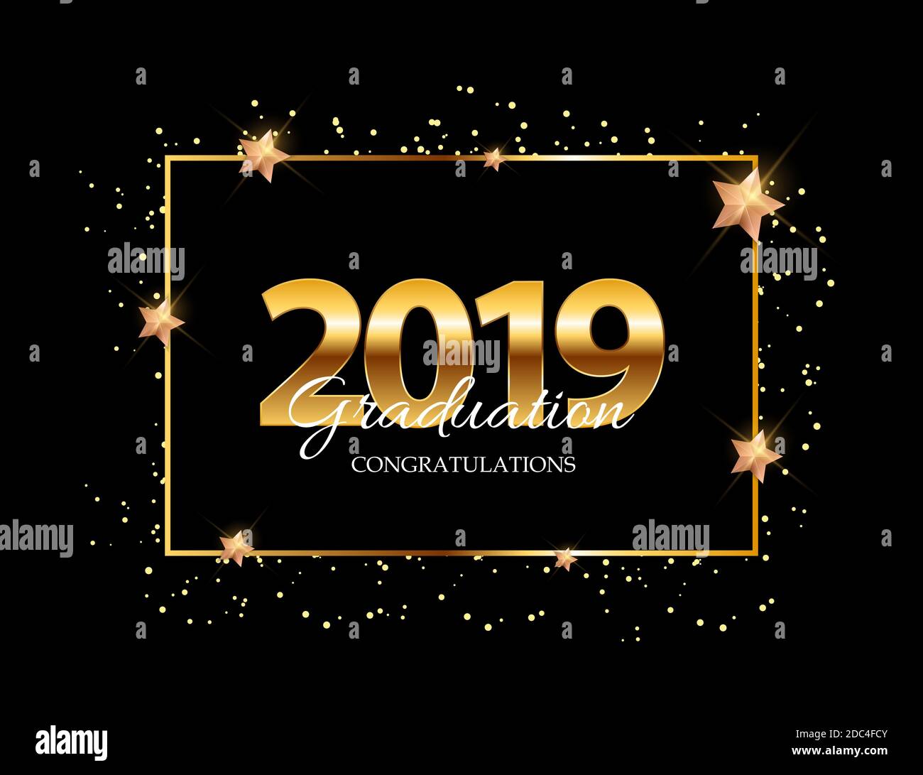 Class of 2019 Graduarion Education Background. Illustration Stock Photo ...