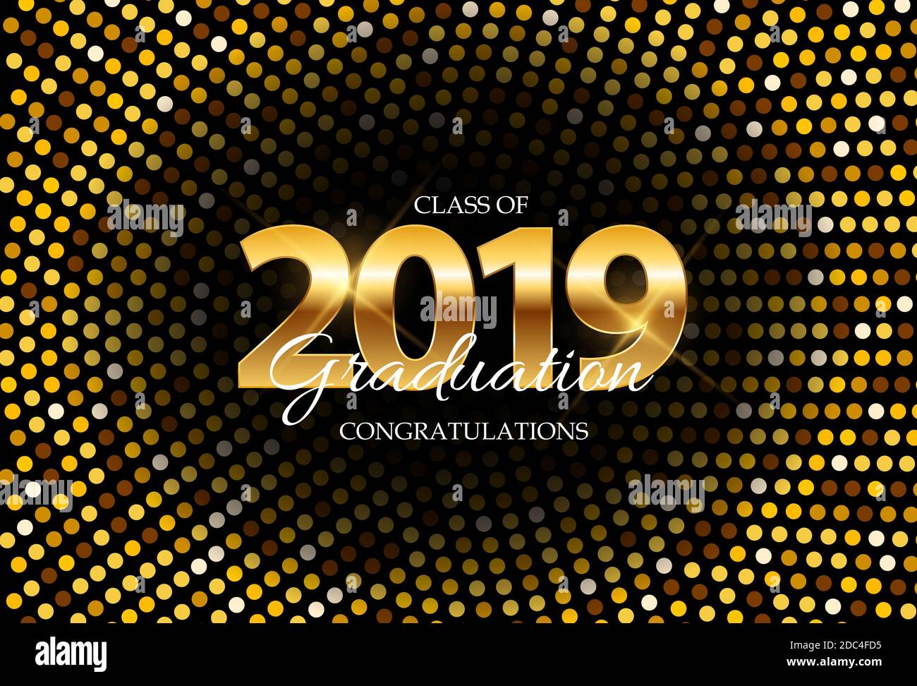 Class of 2019 Graduarion Education Background. Illustration Stock Photo ...