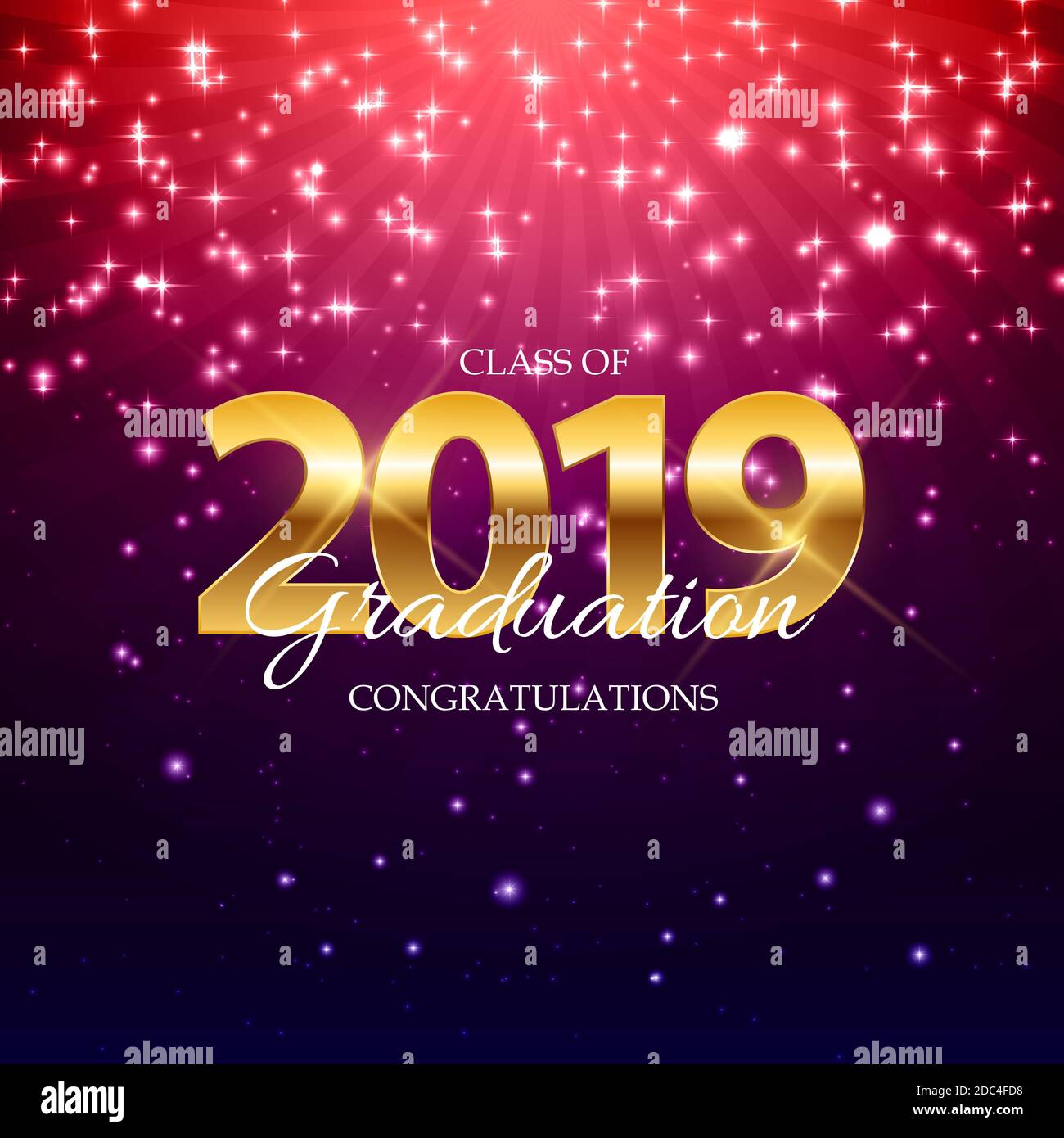 Class of 2019 Graduarion Education Background. Illustration Stock Photo ...