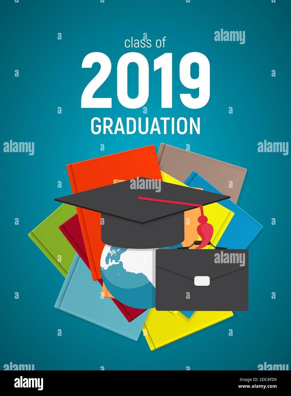 Class of 2019 Graduarion Education Background. Illustration Stock Photo ...