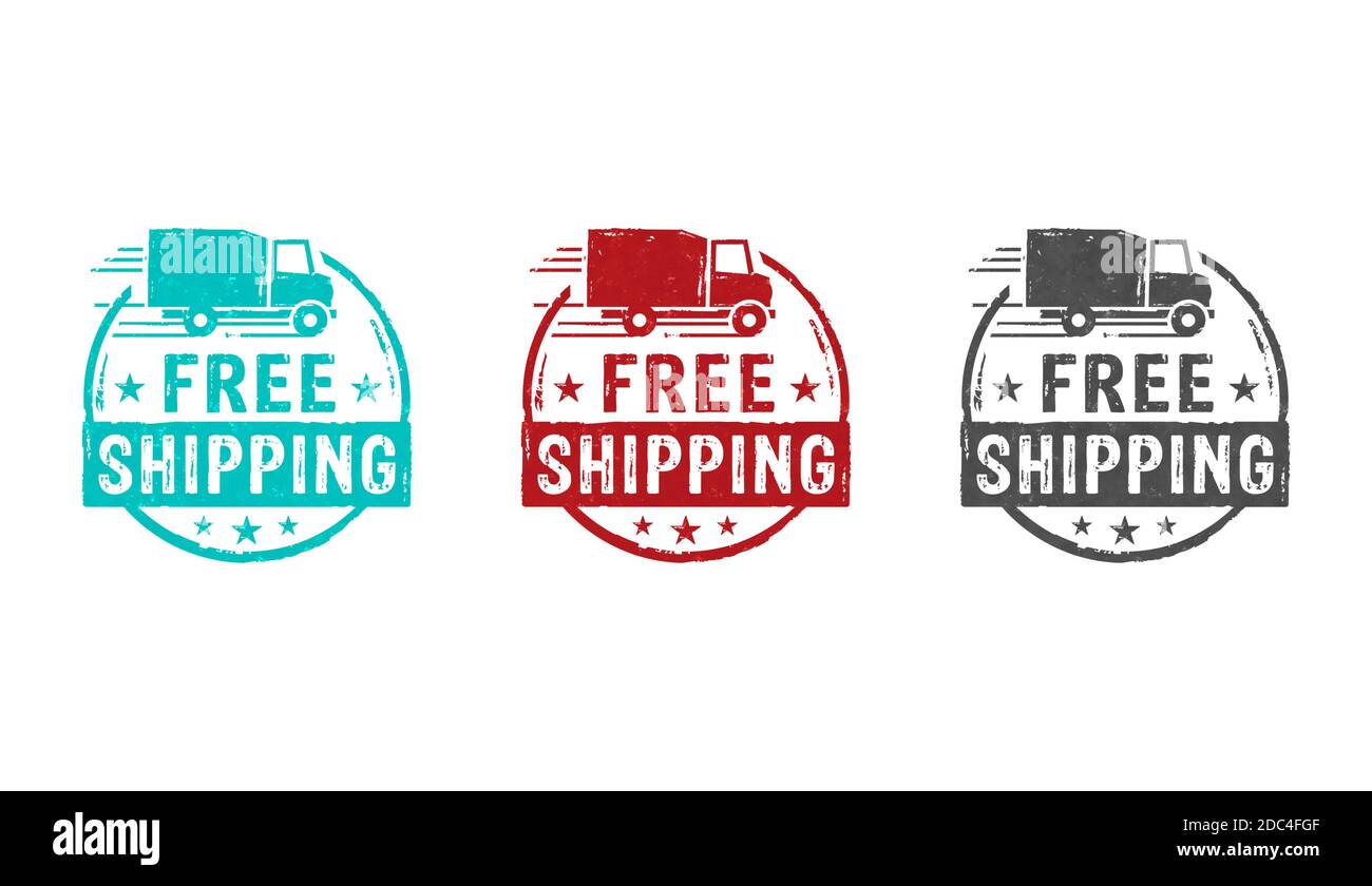 Free shipping stamp icons in few color versions. Gratis delivery ...