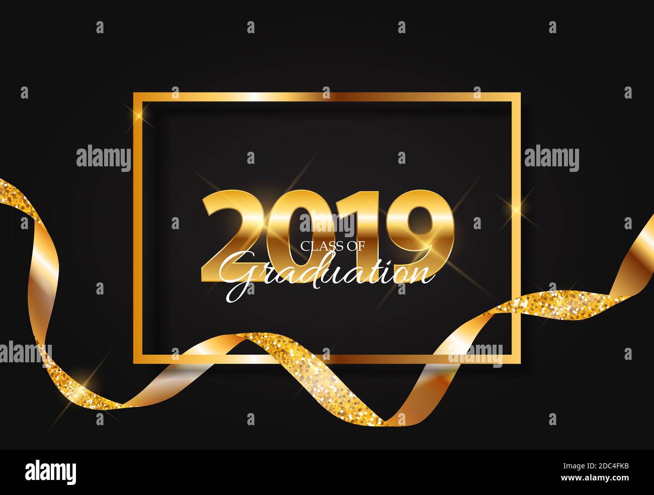 Class of 2019 Graduarion Education Background. Illustration Stock Photo ...