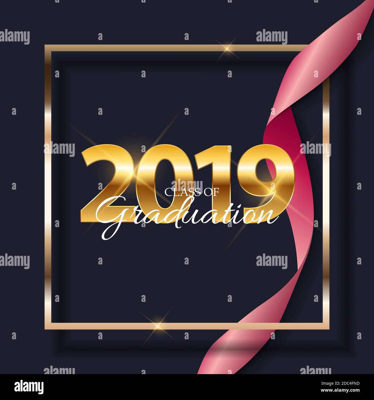 Class of 2019 Graduarion Education Background. Illustration Stock Photo ...