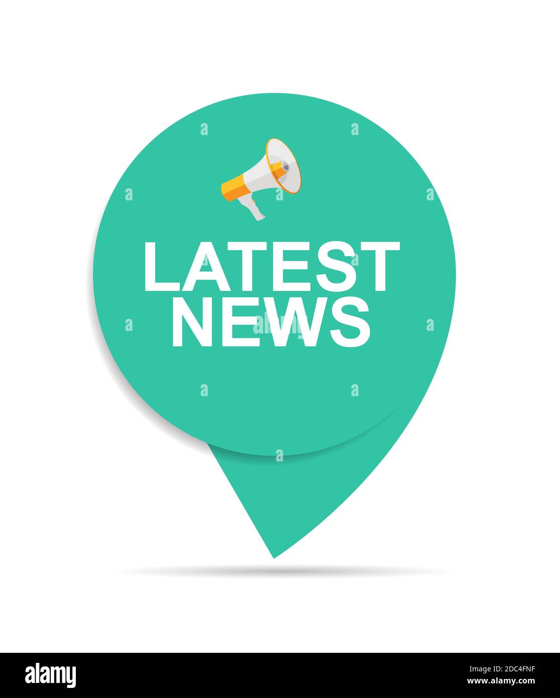 Latest News Sign Label Icon with Megaphone Illustration Stock Photo - Alamy