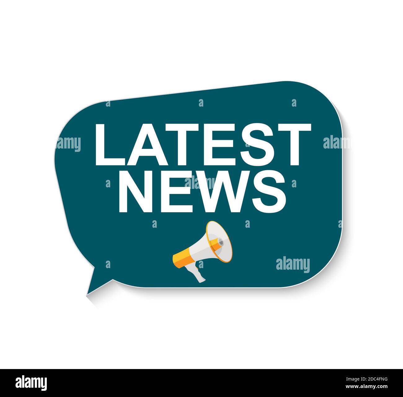 Latest News Sign Label Icon with Megaphone Illustration Stock Photo - Alamy