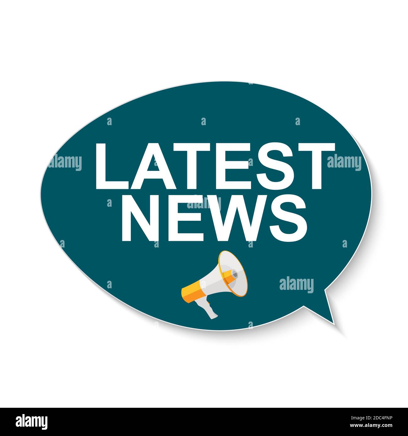 Latest News Sign Label Icon with Megaphone Illustration Stock Photo - Alamy