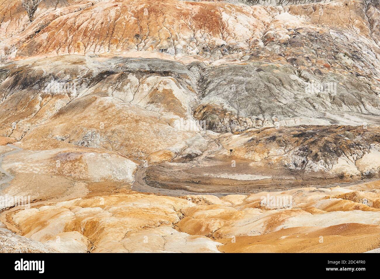 streams of water formed a raine in a clay land devoid of soil soil at ...