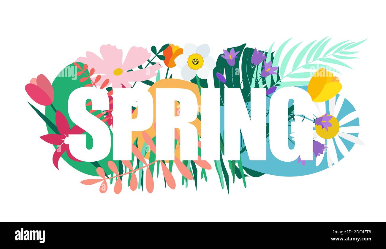 Natural Flowers Spring Background Illustration Stock Photo - Alamy