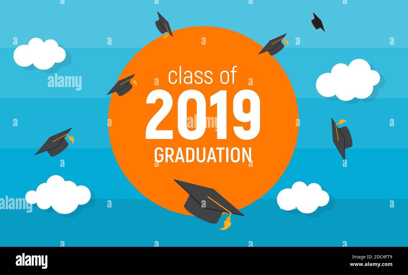Class of 2019 Graduarion Education Background. Illustration Stock Photo ...