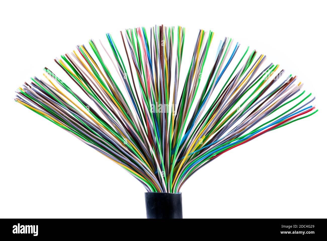 Telecommunication cable isolated on white background Stock Photo - Alamy
