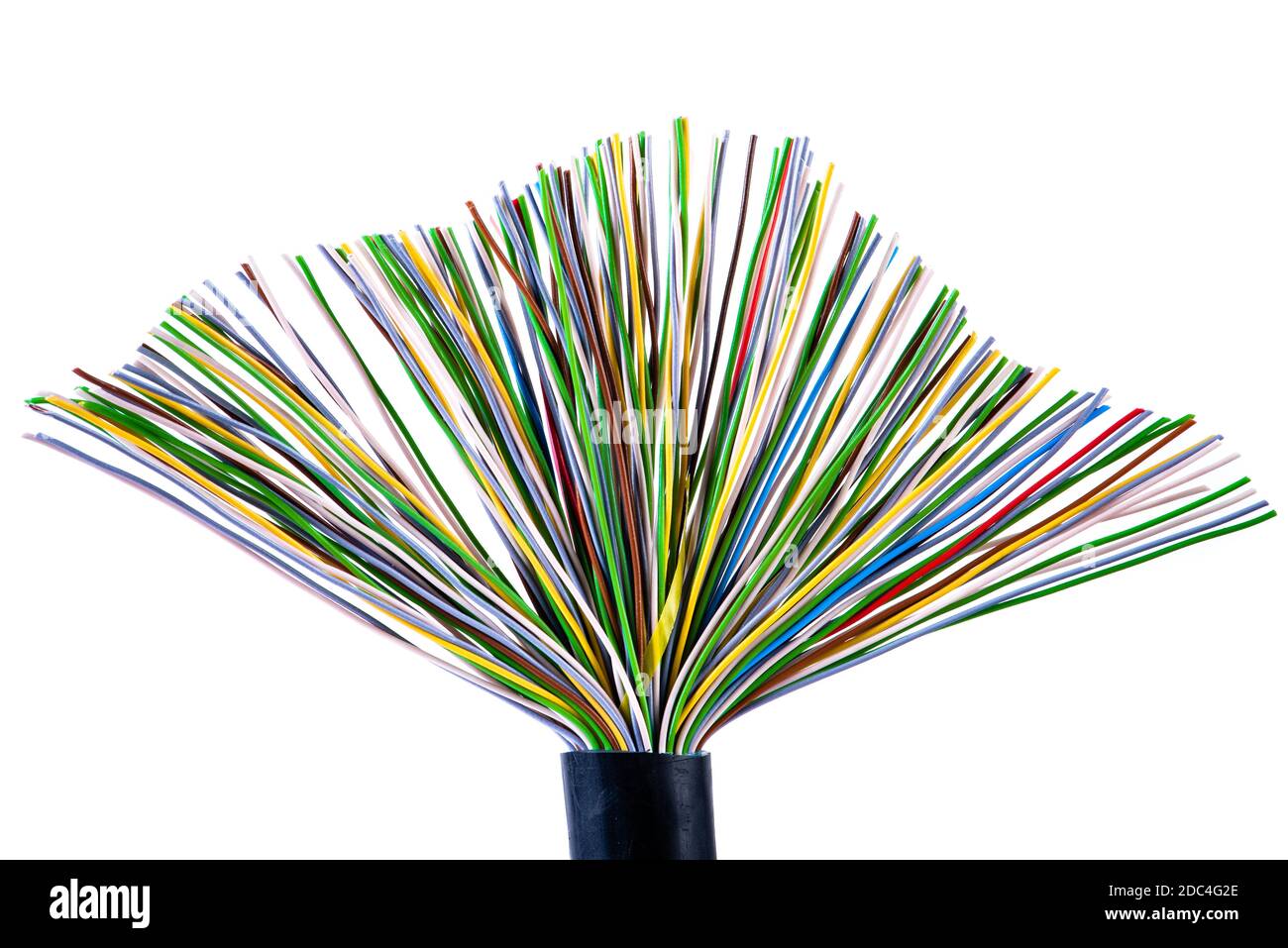 Telecommunication cable isolated on white background Stock Photo - Alamy