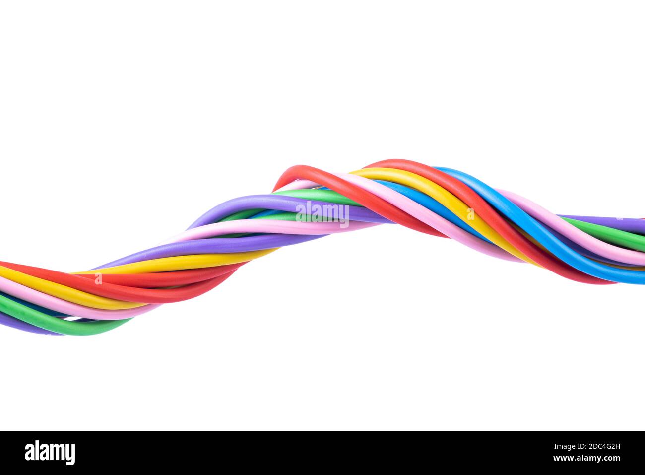 Colorful electrical cable isolated on white background Stock Photo - Alamy