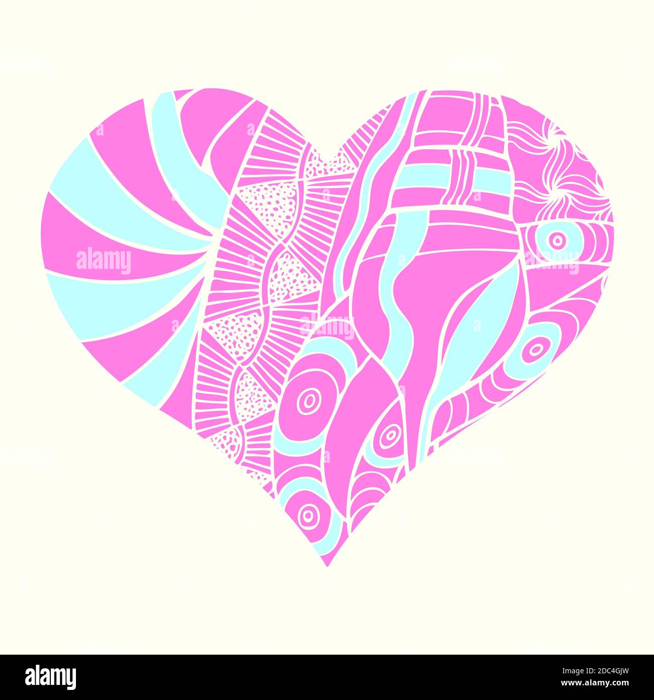 Hand drawing zentangle heart hi-res stock photography and images - Alamy