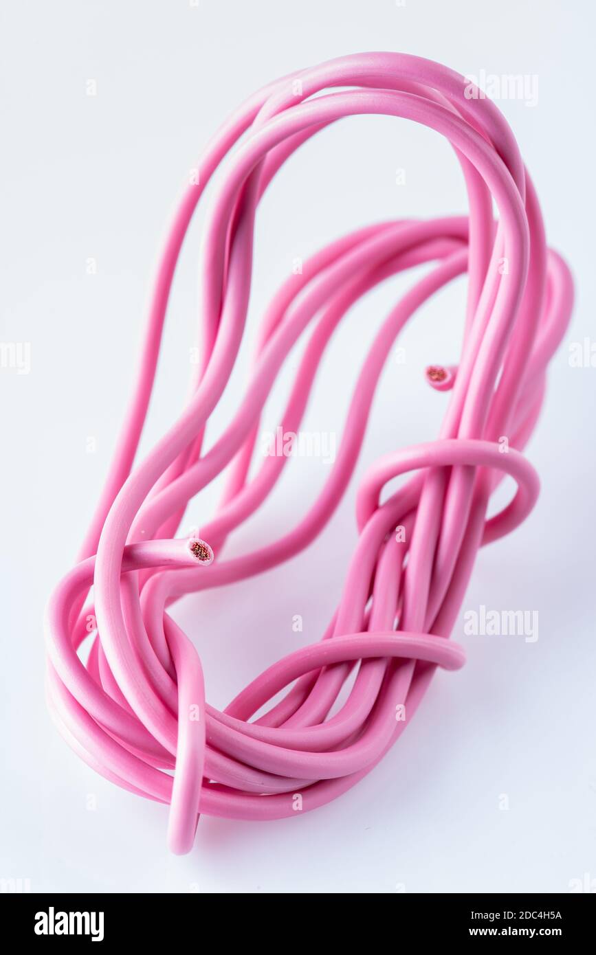 Electrical item rolled electric cable wire waste Stock Photo - Alamy