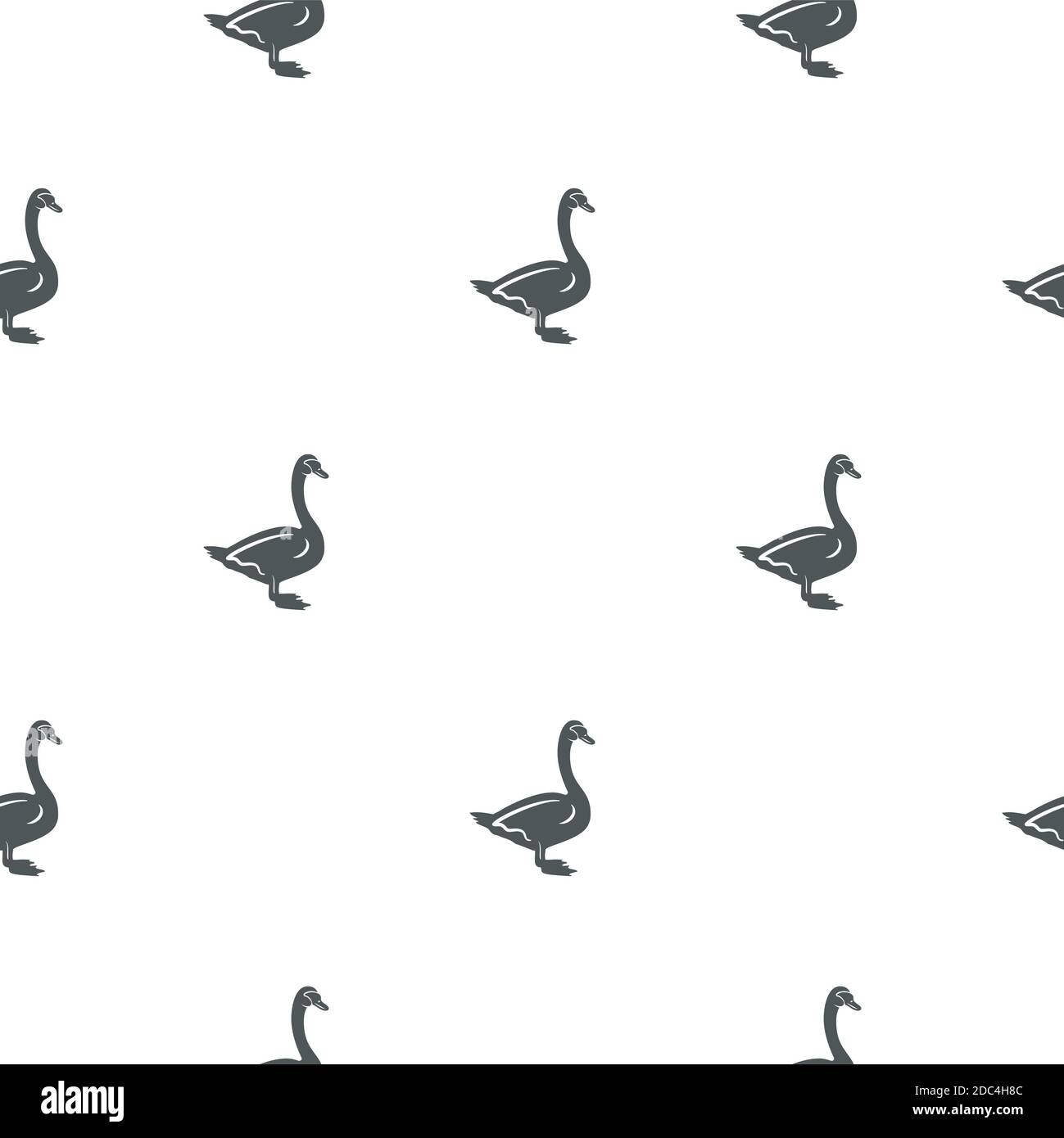 Swan pattern. Seamless background illustration with wild animal symbols ...