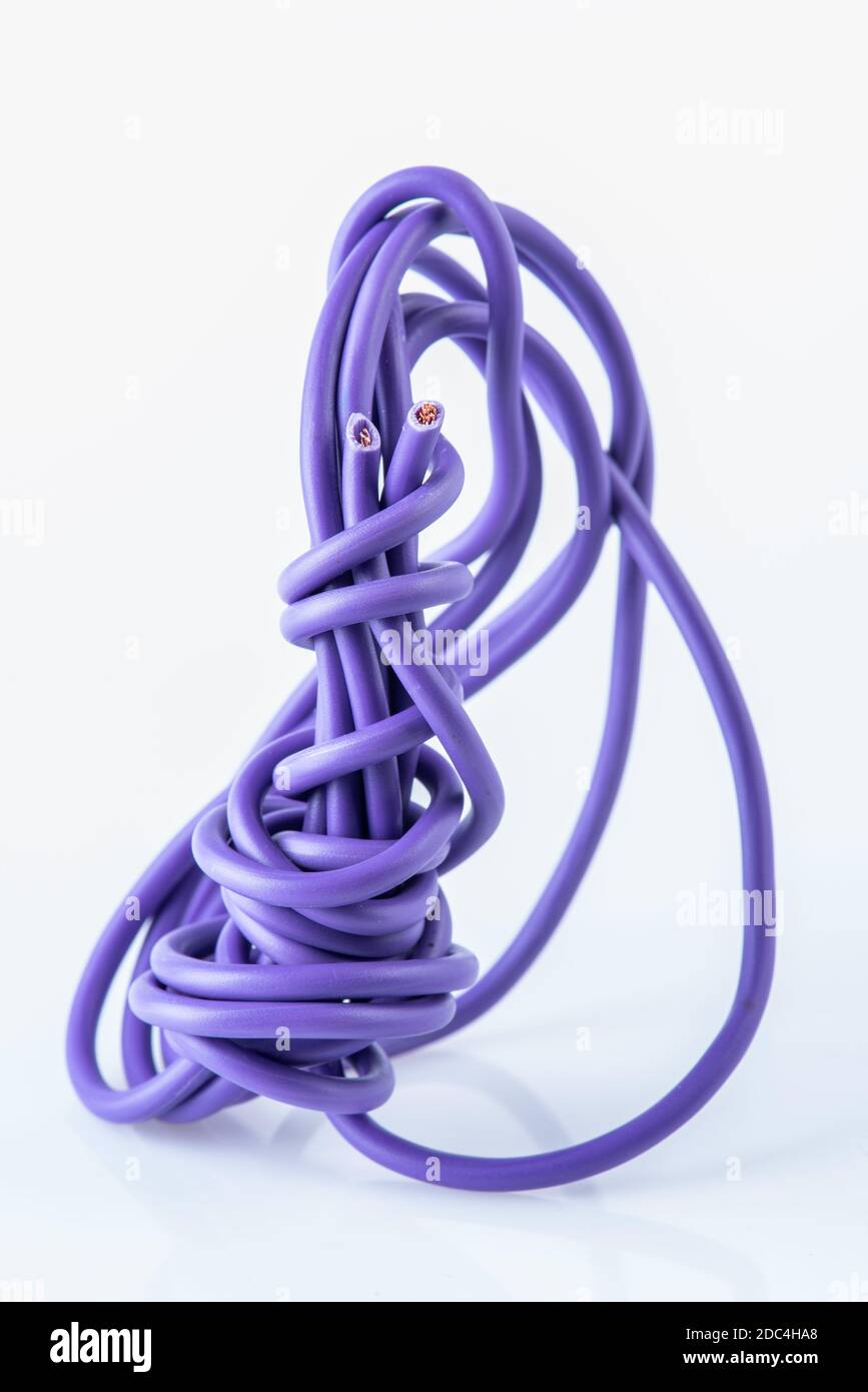 Electrical item rolled electric cable wire waste Stock Photo - Alamy