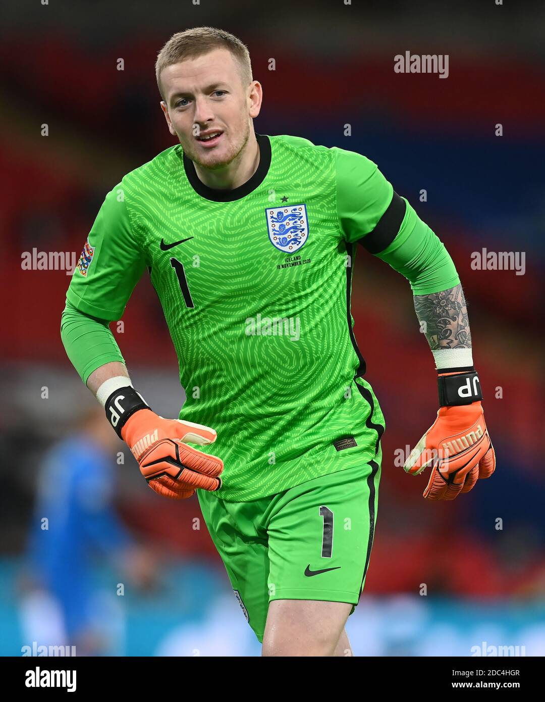 England goalkeeper Jordan Pickford during the UEFA Nations League match ...