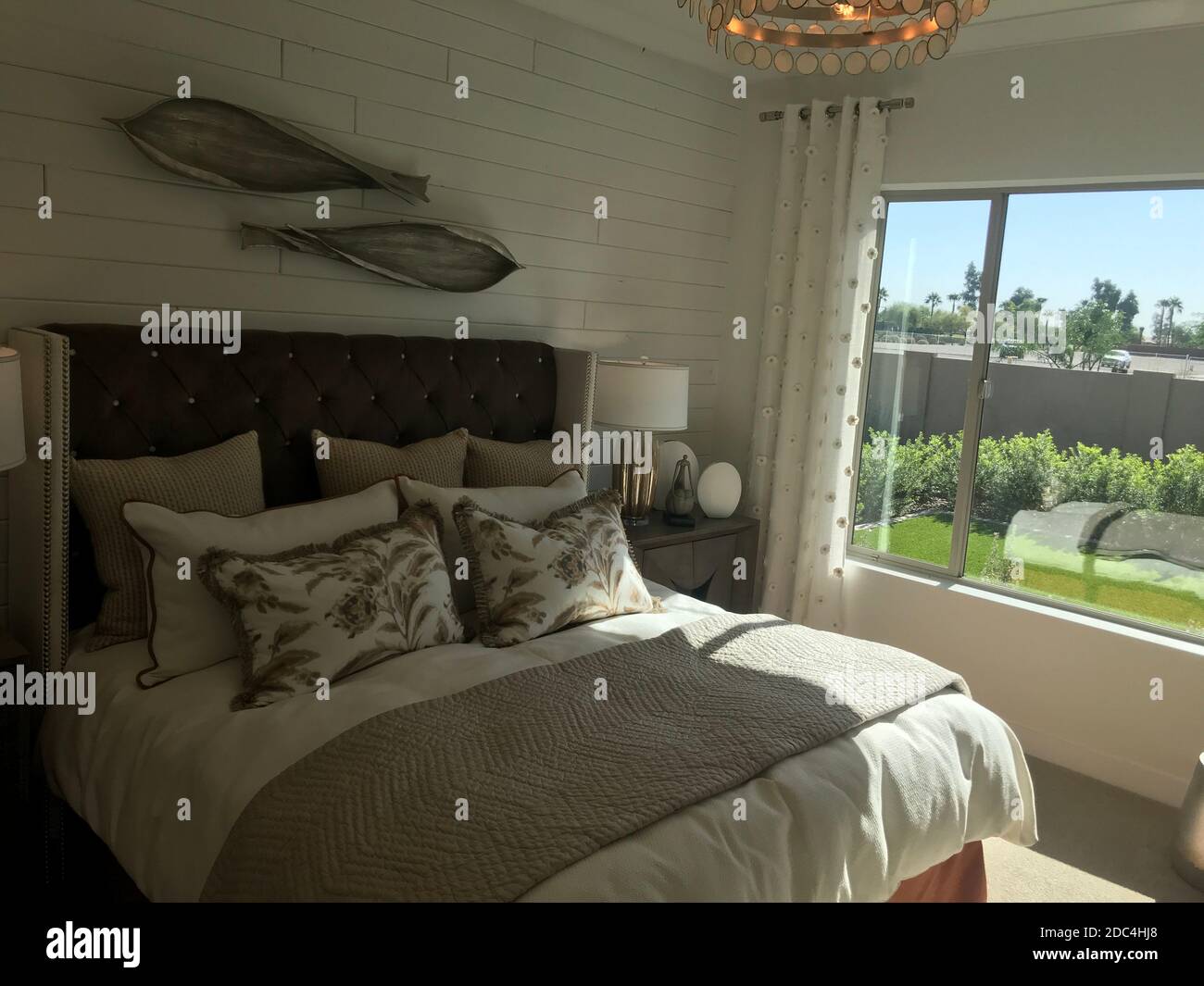 Stunning Master Bedroom in a Model home Stock Photo - Alamy