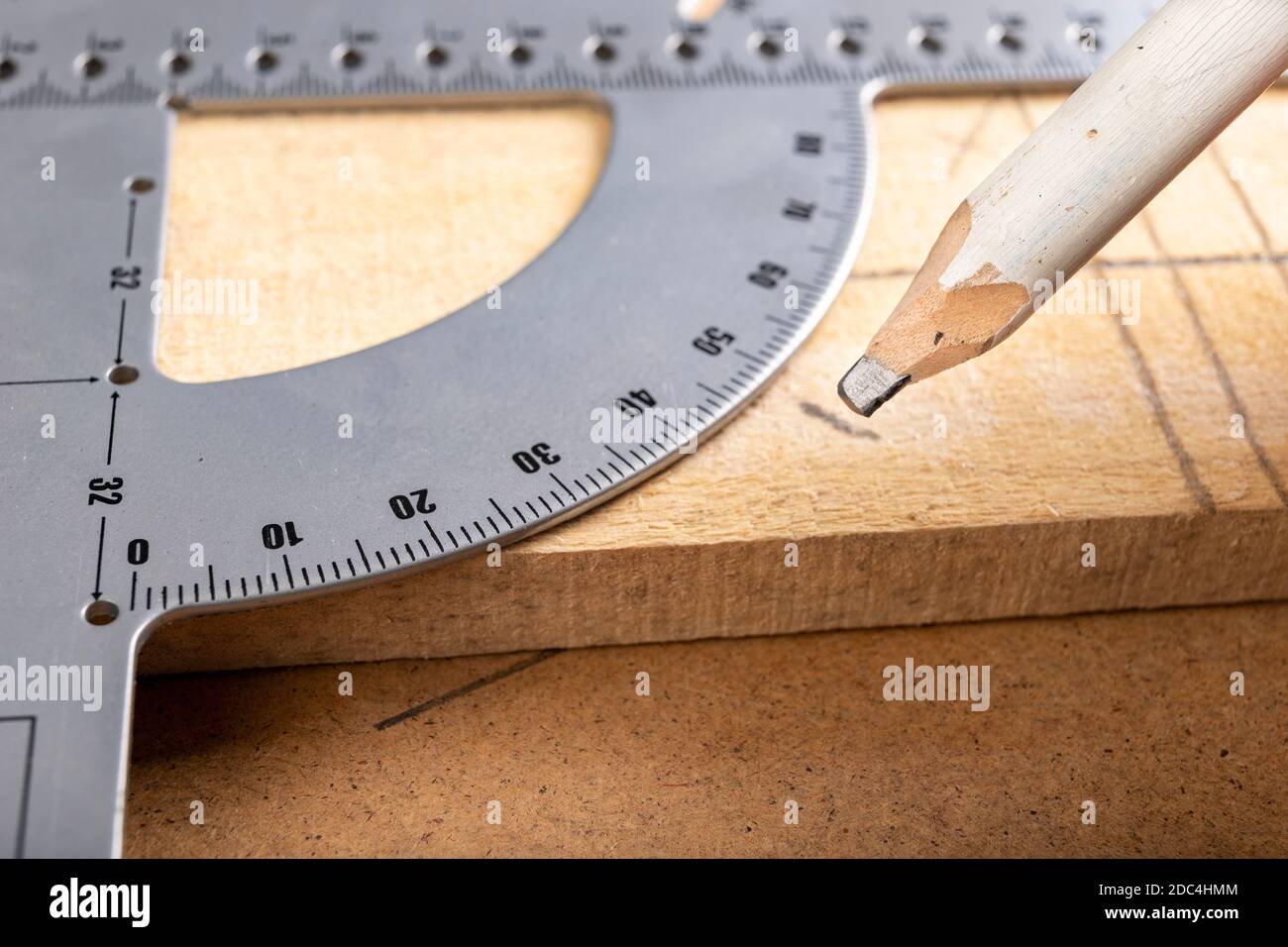 Taking measurements and drawing lines with a pencil. Minor carpentry ...