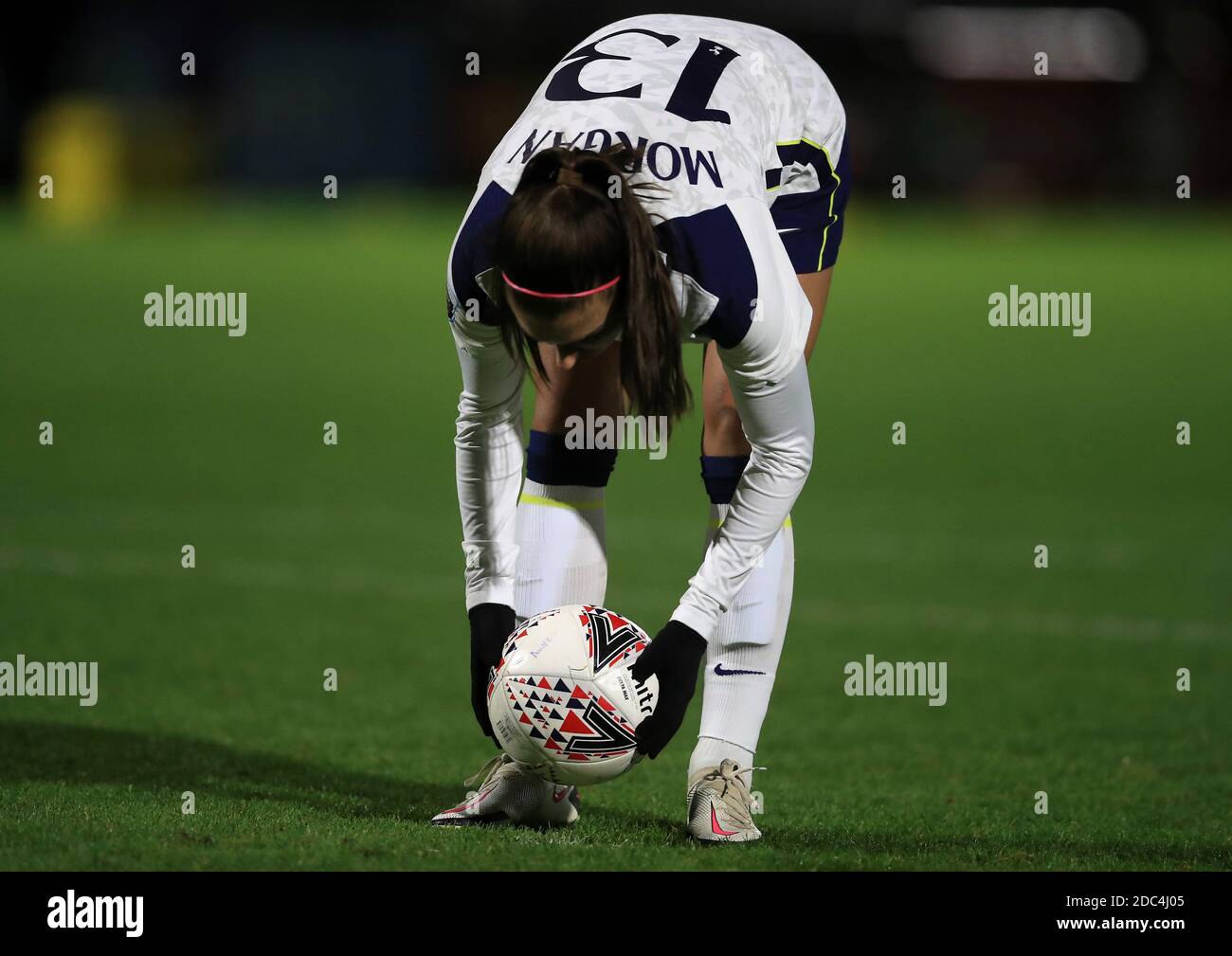 Tottenham Hotspur's Alex Morgan prior to taking a penalty in the shoot ...