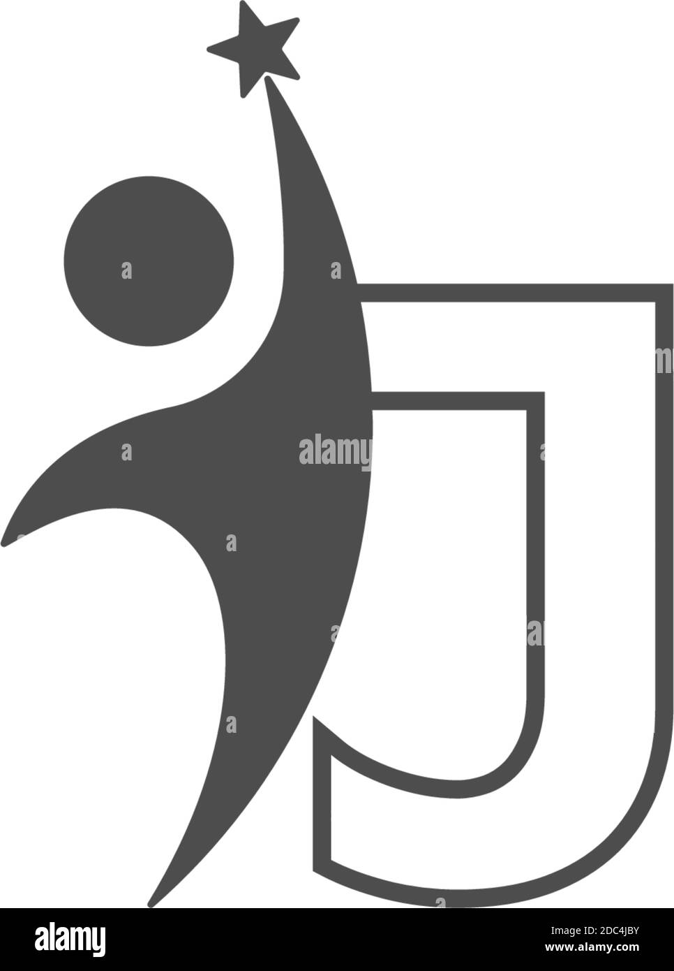 Letter J icon logo with abstrac sucsess man in front, alphabet logo ...