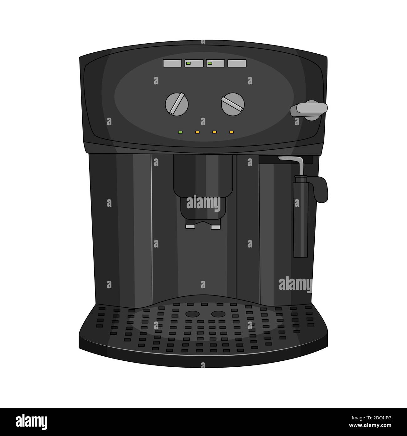 Black coffee machine isolated on white background. Vector illustration ...