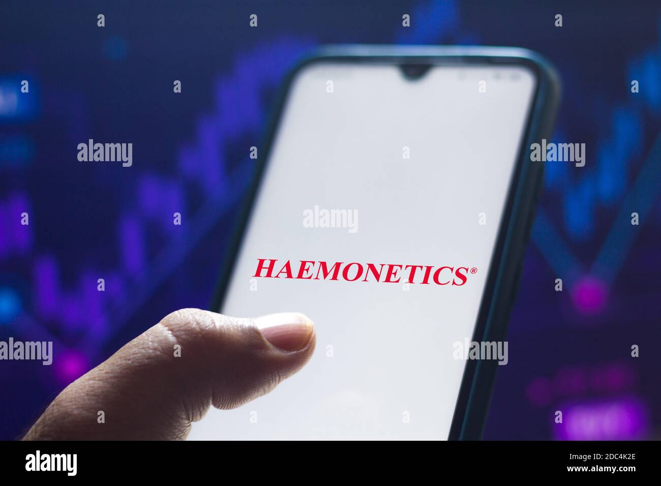 In this photo illustration the Haemonetics Corporation logo seen ...