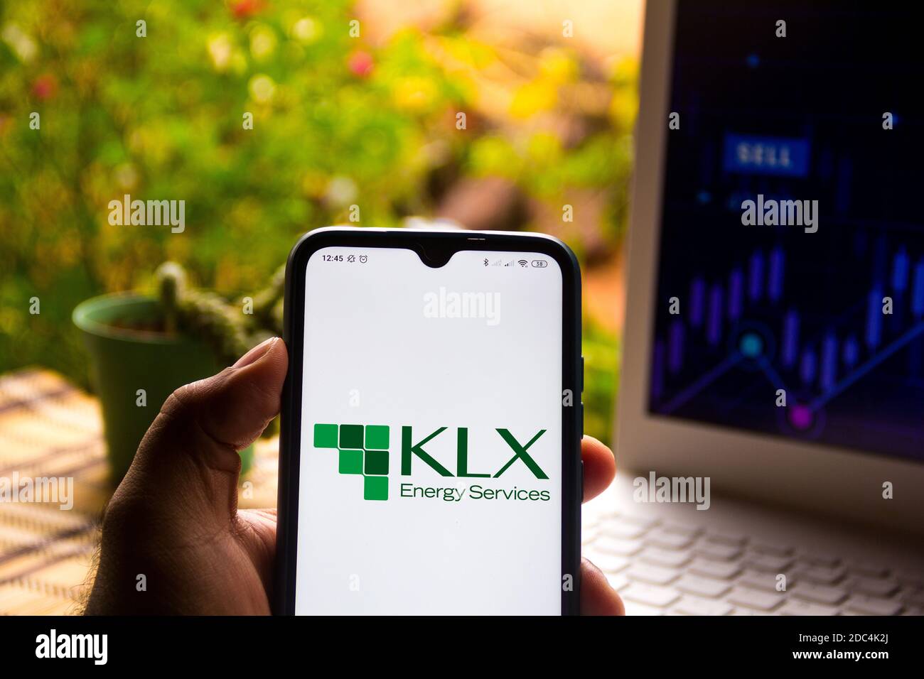 In this photo illustration the KLX Energy Services Holdings logo seen ...