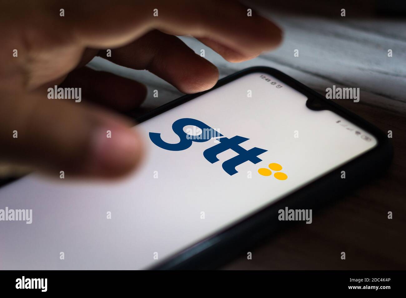 In this photo illustration the GTT Communications logo seen displayed ...