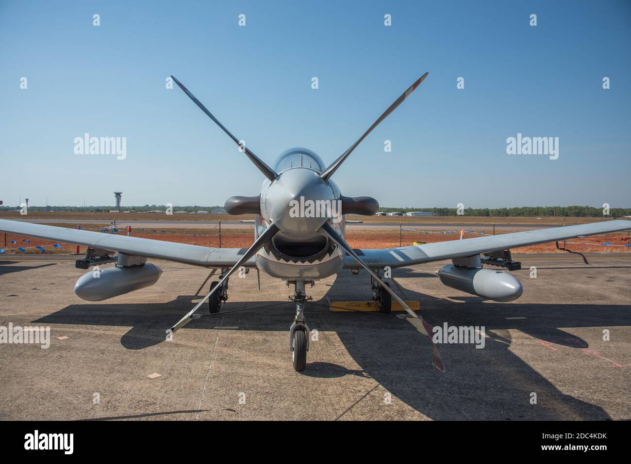Darwin,NT,Australia-August 4,2018: Military propeller fighter jet with ...