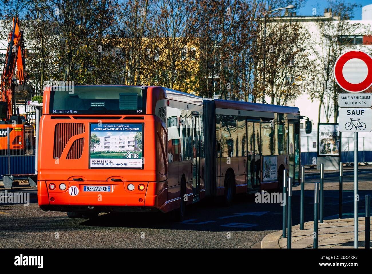 Reims France November 18, 2020 View of a traditional city bus for ...